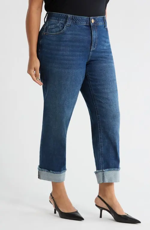 Wit & Wisdom Cuffed High-waist Straight-leg Jeans
