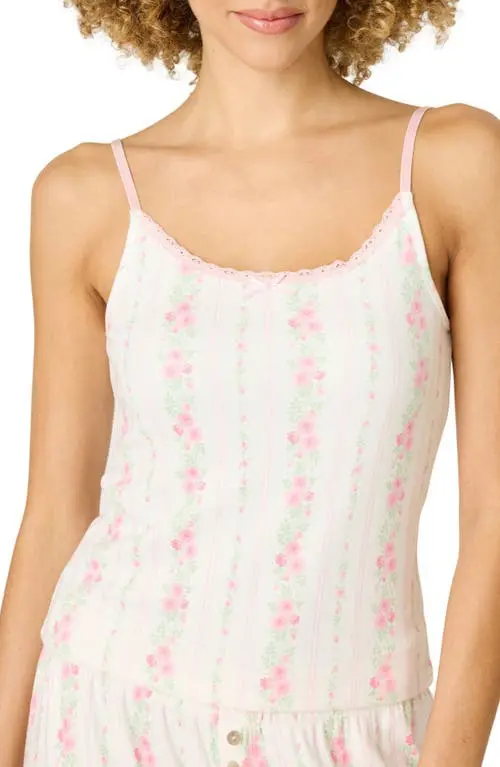 PJ Salvage Roses Are Pink Double Brushed Pointelle Camisole - Ivory