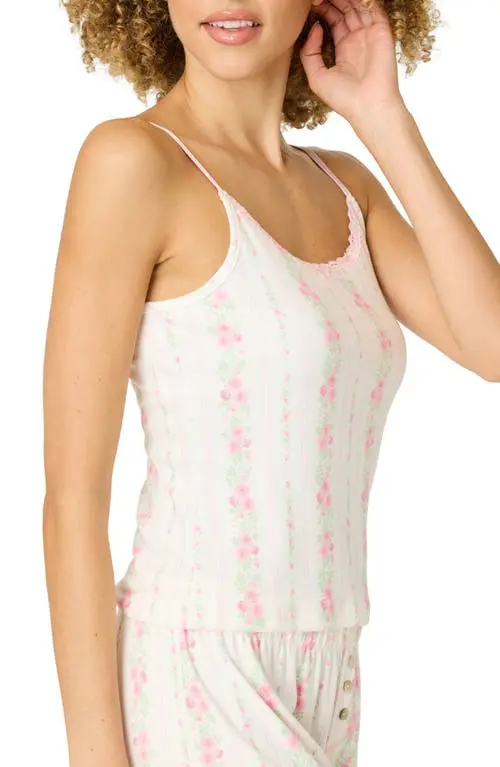 PJ Salvage Roses Are Pink Double Brushed Pointelle Camisole