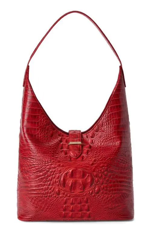 Brahmin Gwynne Croc Embossed Leather Shoulder Bag - Salsa