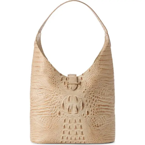 Brahmin Gwynne Croc Embossed Leather Shoulder Bag - Sandstorm