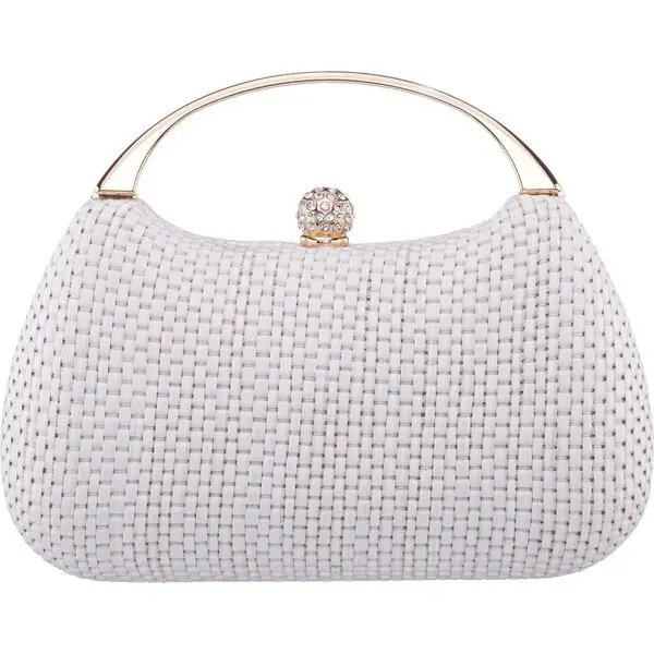Nina Brando Frame Clutch - White