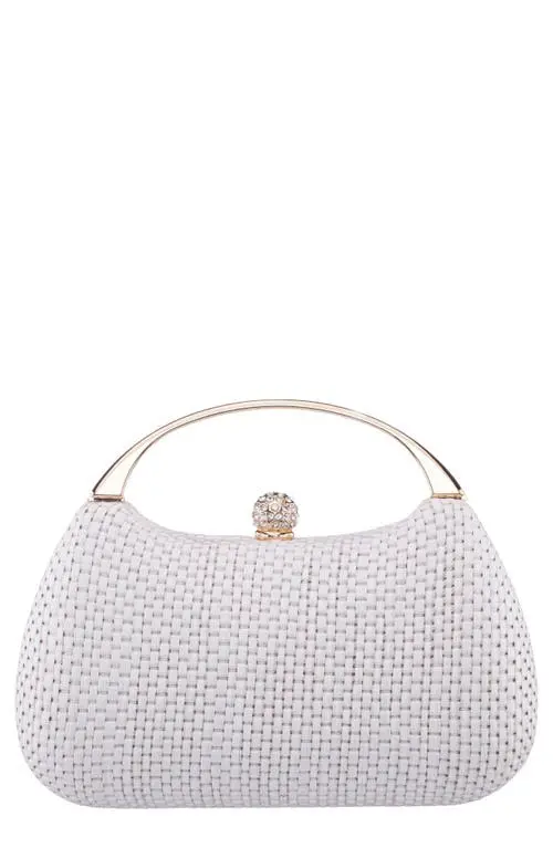 Nina Brando Frame Clutch - White