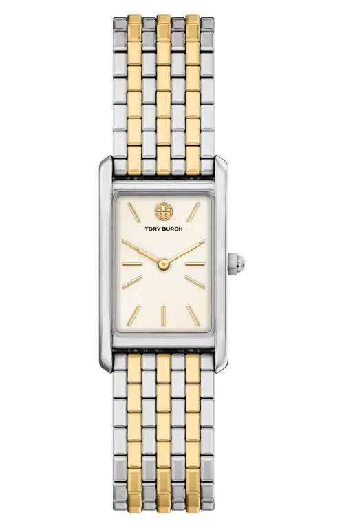 Tory Burch Eleanor Slim Tank Bracelet Watch - Two Tone