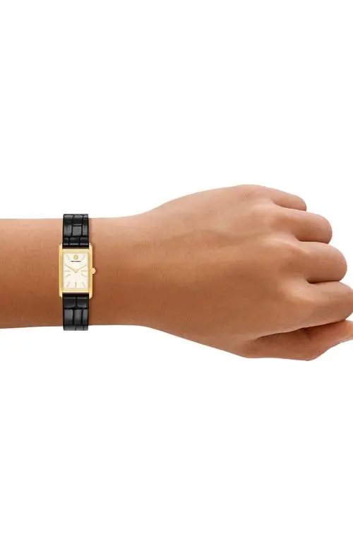 Tory Burch The Eleanor Slim Tank Watch - Black