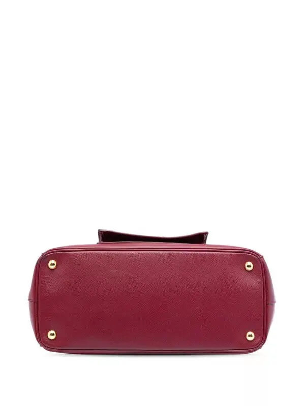Prada Saffiano Lux Galleria Double Zip Satchel - Orange