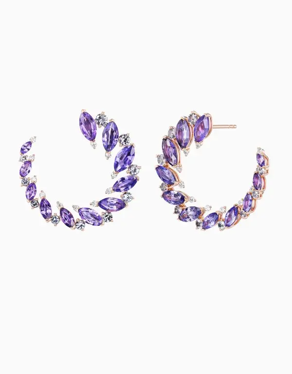 EMILY P. WHEELER Pollack Bypass Hoop Earrings - Purple