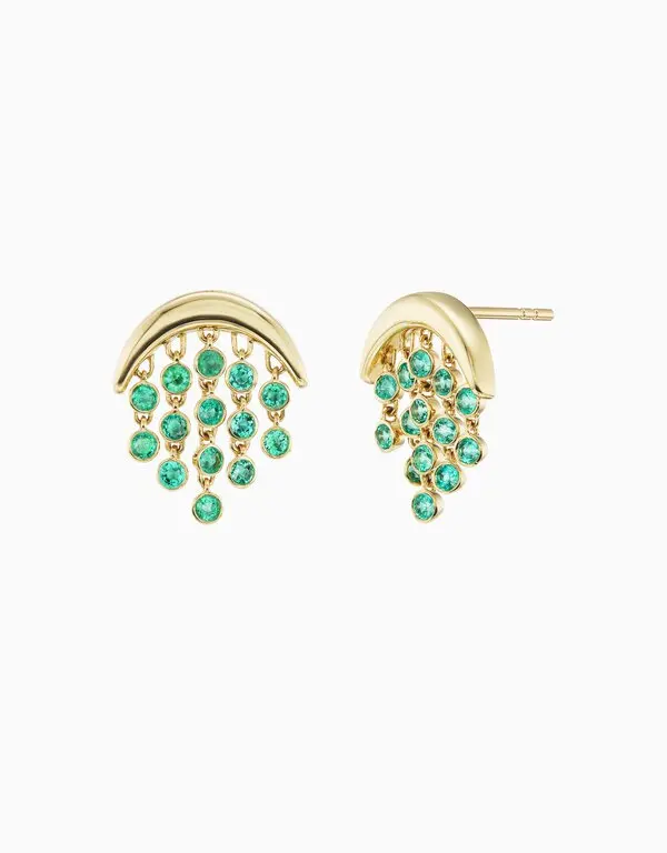EMILY P. WHEELER Baby Fringe Emerald And Gold Earrings - One-color