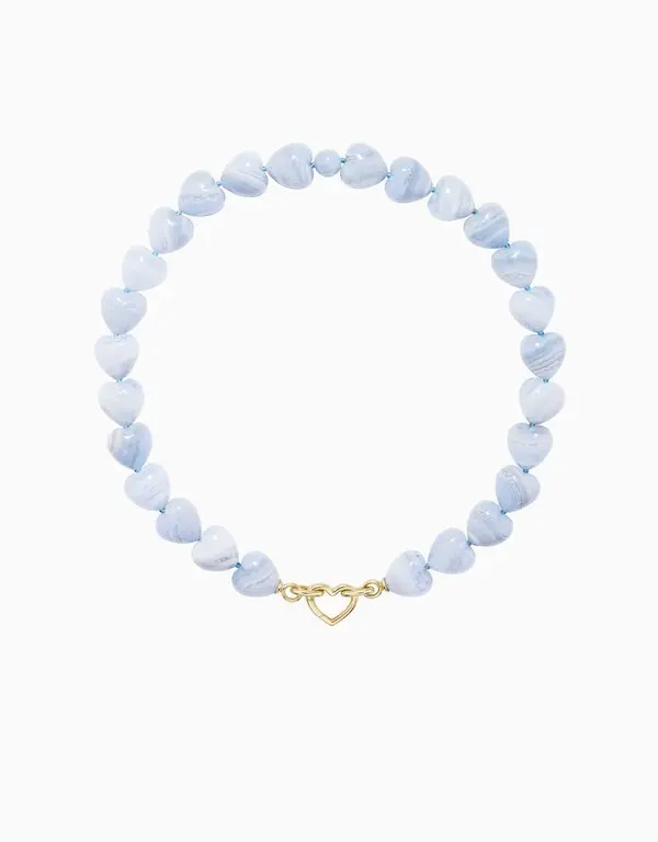 EMILY P. WHEELER Oversized Heart Beaded Necklace - Purple