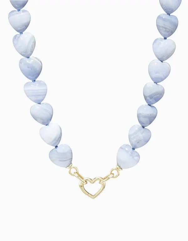 EMILY P. WHEELER Oversized Heart Beaded Necklace - Purple
