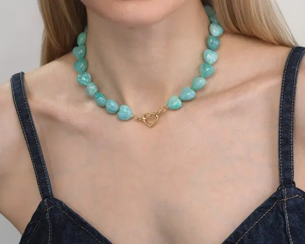 EMILY P. WHEELER Oversized Heart Beads Necklace - Green