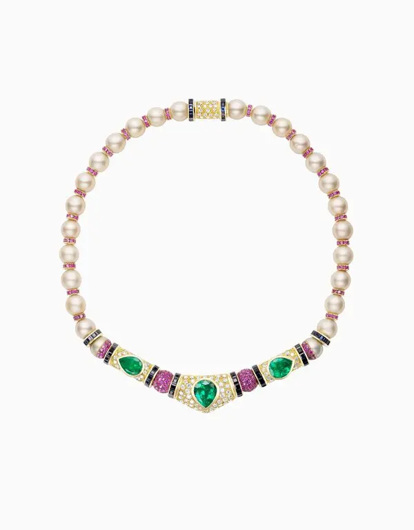 EMILY P. WHEELER Emerald, Pearl, Diamond, And Sapphire Necklace - One-color