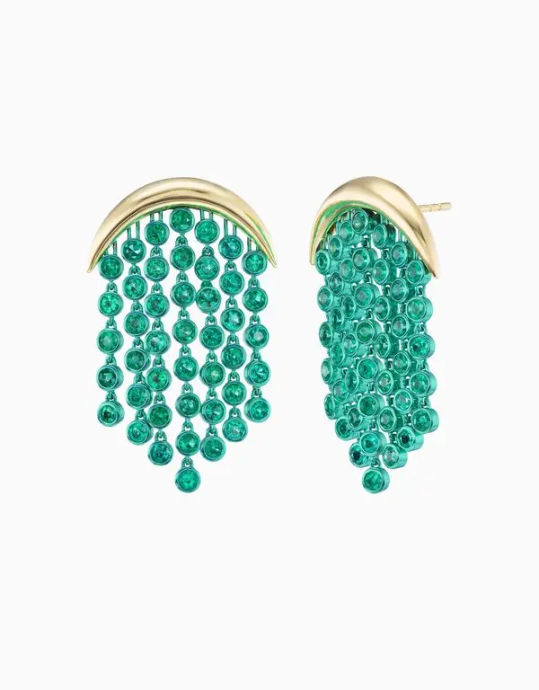 EMILY P. WHEELER Emerald Fringe Earrings - White