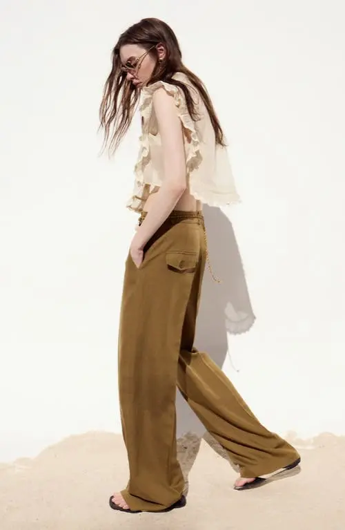 Deluc Bari Wide Leg Pants - Army