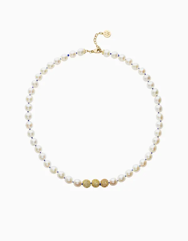 EMILY P. WHEELER Layered Necklace With Pearls And Sapphires - Yellow
