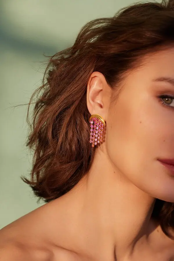 EMILY P. WHEELER Fringe Sapphire Earrings - Pink
