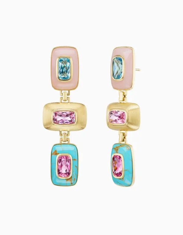 EMILY P. WHEELER Patchwork Dangle Earrings - Pink