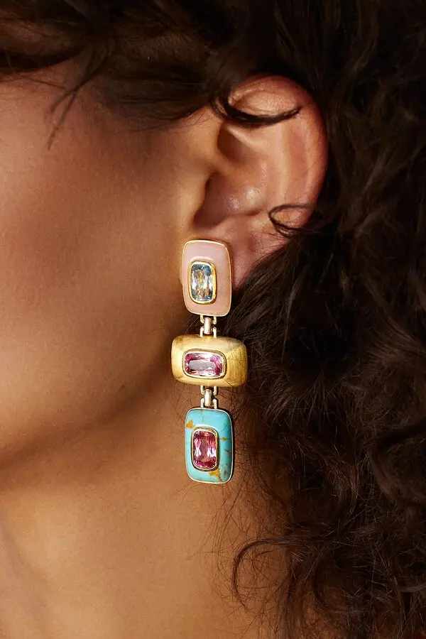 EMILY P. WHEELER Patchwork Dangle Earrings - Pink