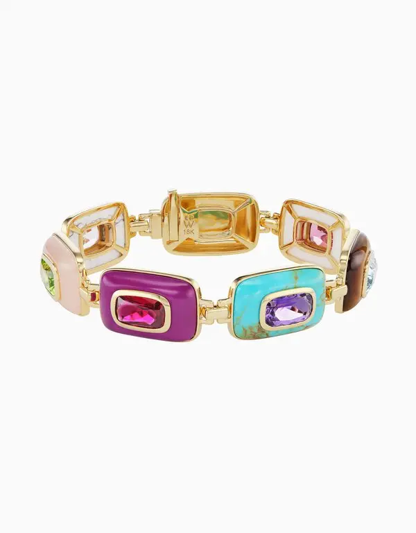 EMILY P. WHEELER 18k Yellow Gold Patchwork Link Bracelet - Purple