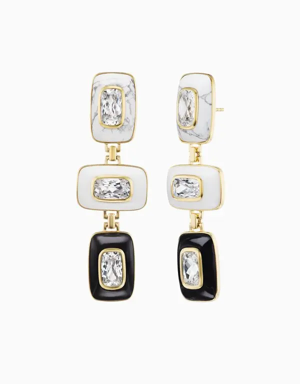 EMILY P. WHEELER Patchwork Dangle Earrings - White