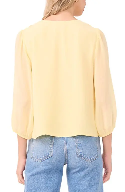 Vince Camuto Ruffle Chiffon Top - Mellow Yellow