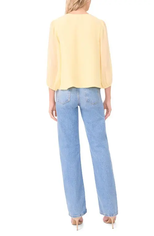 Vince Camuto Ruffle Chiffon Top - Mellow Yellow