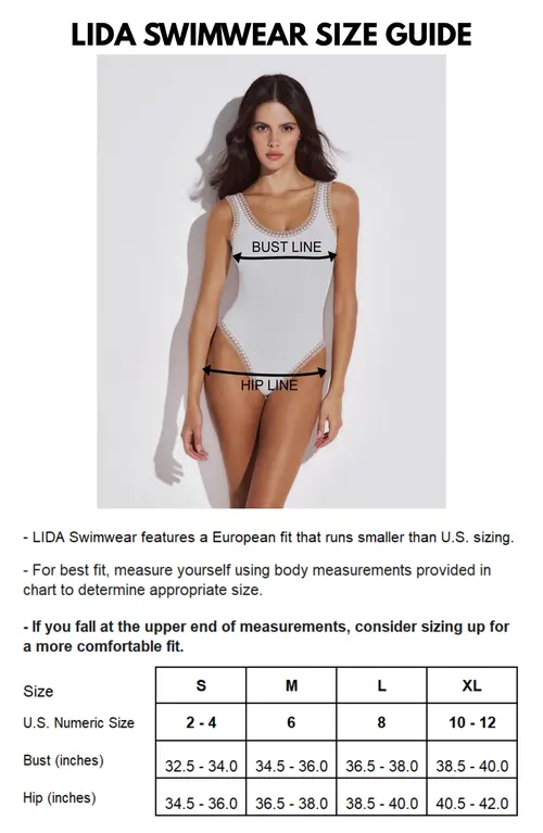 LIDA SWIMWEAR Kora One-piece Crocheted Border Swimsuit - Botanical