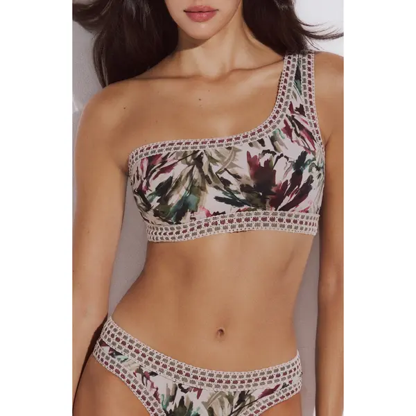 LIDA SWIMWEAR Kyma One Shoulder Bikini Top - Botanical