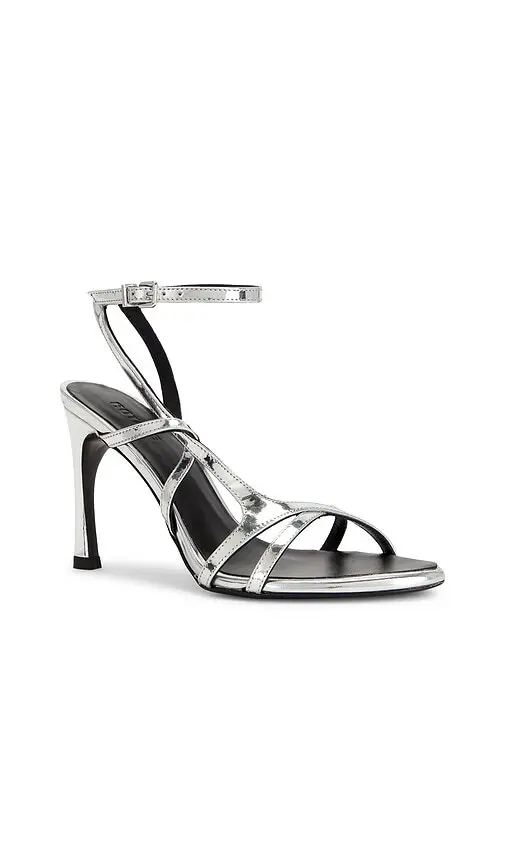 ROTATE BY BIRGER CHRISTENSEN Metallic Leather Strappy Stiletto Sandal