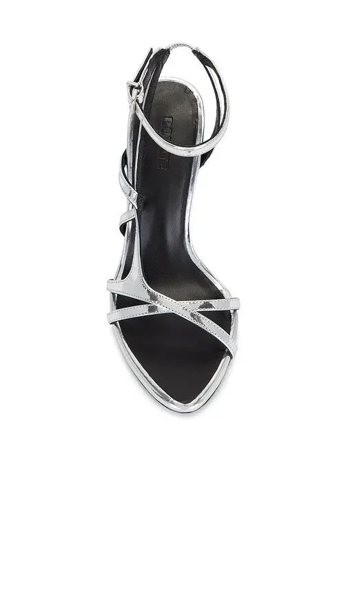 ROTATE BY BIRGER CHRISTENSEN Metallic Leather Strappy Stiletto Sandal