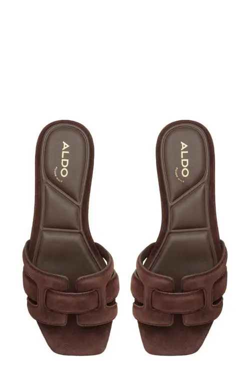 Aldo Elenaria Slide Sandal - Dark Brown