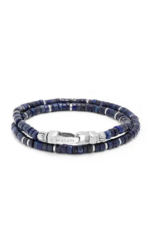 NIALAYA Heishi Wrap Bracelet - Blue Lapis