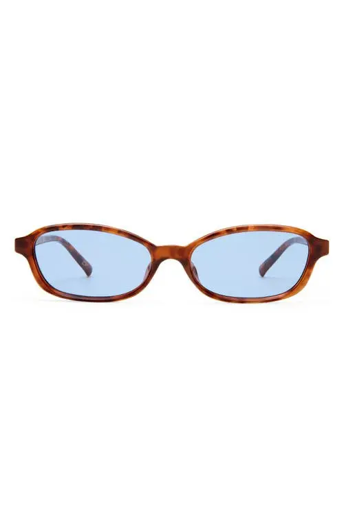 Le Specs Honey Pot 55mm Oval Sunglasses - Amber Tort/dusty Blue Tint