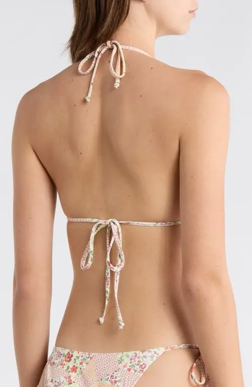 PACSUN Triangle Bikini Top - Ivory Multi