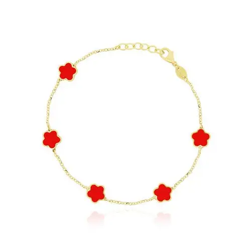 THE LOVERY FINE JEWELRY Flower Bracelet - Coral