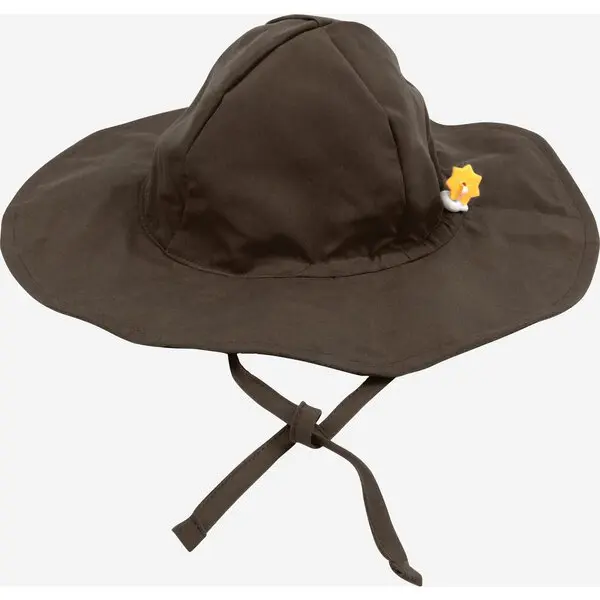 LEVERET Baby Wide Brim Swim Hat - Brown
