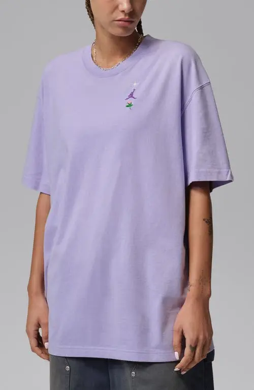 JORDAN Oversized Cotton T-shirt - Hydrangeas