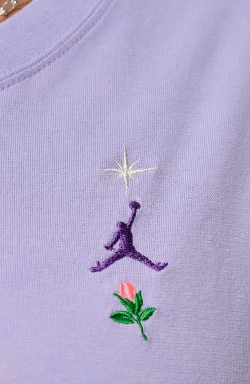 JORDAN Oversized Cotton T-shirt - Hydrangeas