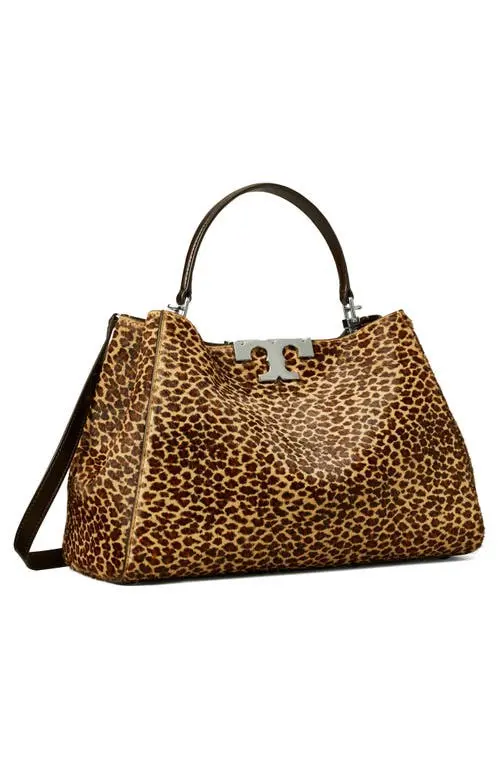Tory Burch Eleanor Calf Hair Satchel - Brown Multi