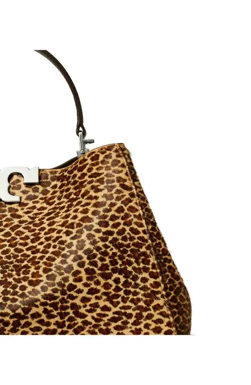 Tory Burch Eleanor Calf Hair Satchel - Brown Multi
