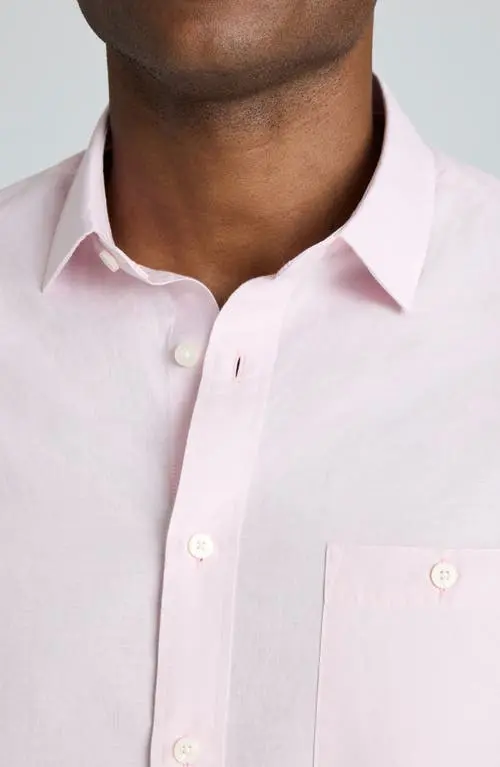 UNTUCKIT Sutherland Regular Fit Solid Summerweight Cotton & Linen Button-up Shirt - Pink