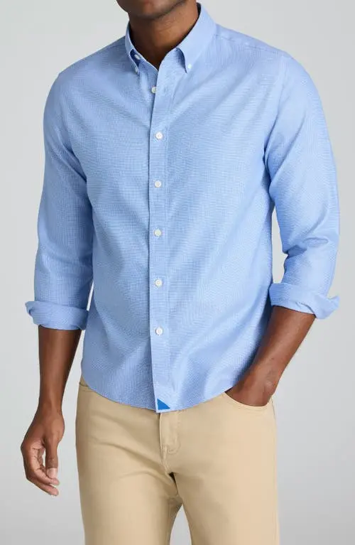 UNTUCKIT Jamison Regular Fit Microchedk Wrinkle Free Cotton Button-down Shirt
