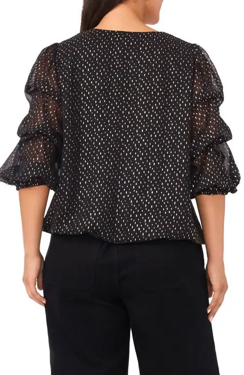 Vince Camuto Metallic Dot V-neck Top