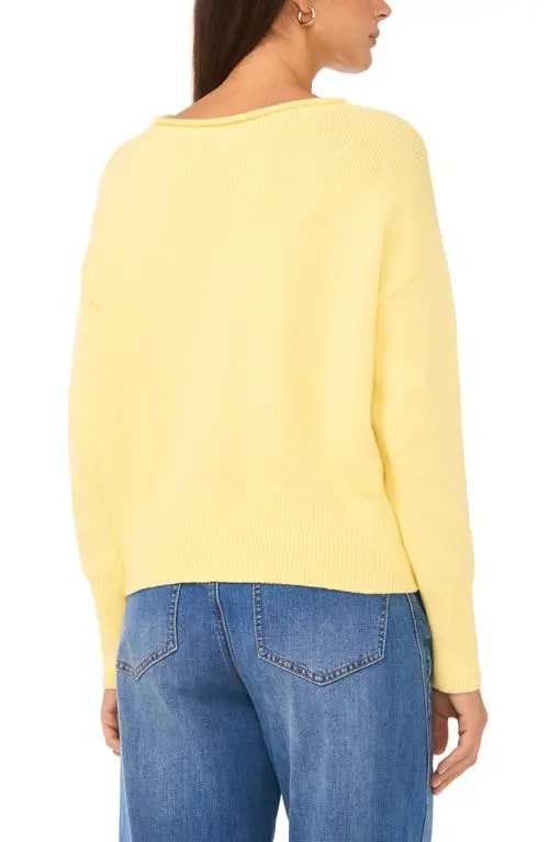 Vince Camuto Roll Neck Cotton Sweater - Cream Yellow