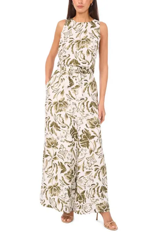 Vince Camuto Floral Wide-leg Drawstring Pants