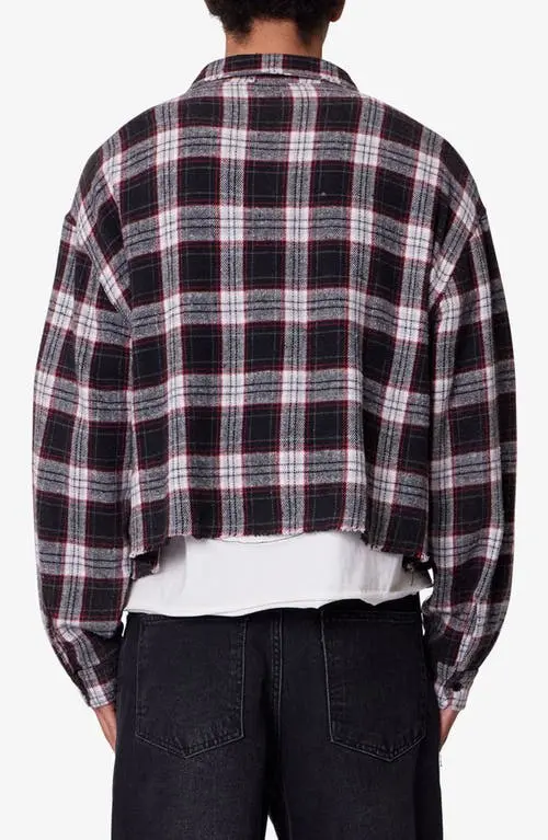 Mnml Washed Crop Flannel Button-up Shirt