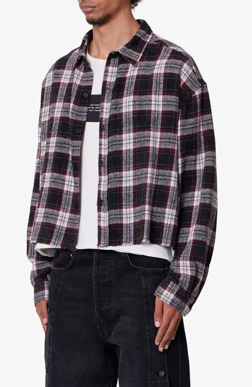 Mnml Washed Crop Flannel Button-up Shirt