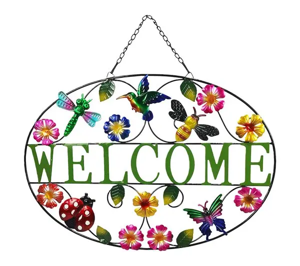 TEMP-TATIONS 24' Wide And 17' Tall Metal Welcome Sign - One-color