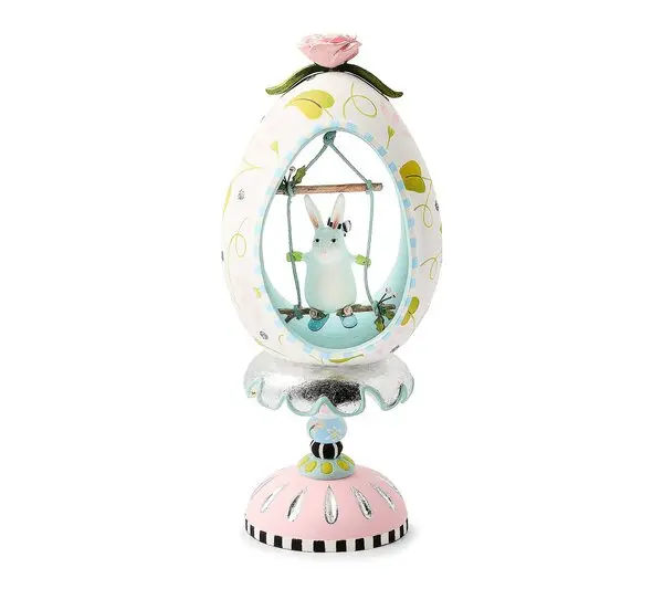 MACKENZIE-CHILDS Rabbit Pedestal Egg - One-color
