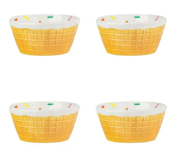 10 STRAWBERRY STREET Set Of 4 Ice Cream Bowl - One-color